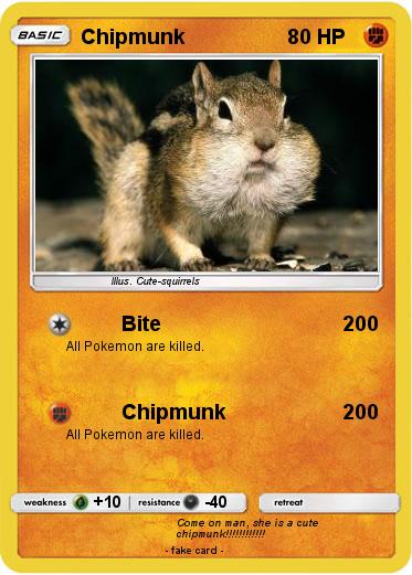 Pokémon Chipmunk 62 62 - Bite - My Pokemon Card