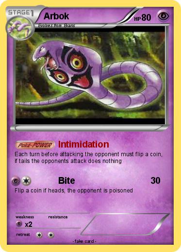 Pokémon Arbok 231 231 - Intimidation - My Pokemon Card
