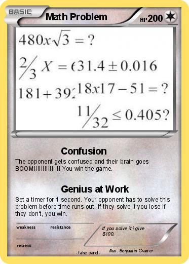 Pokémon Math Problem 1 1 - Confusion - My Pokemon Card