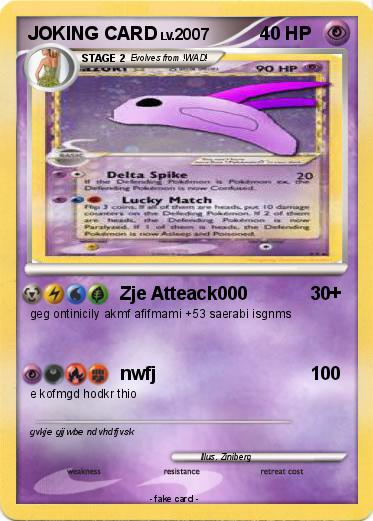 Pokémon JOKING CARD - Zje Atteack000 - My Pokemon Card