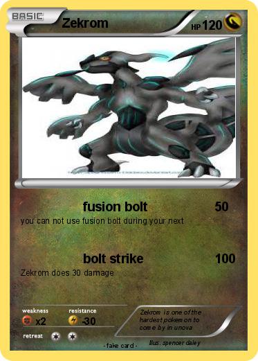Pokémon Zekrom 9110 9110 - fusion bolt - My Pokemon Card