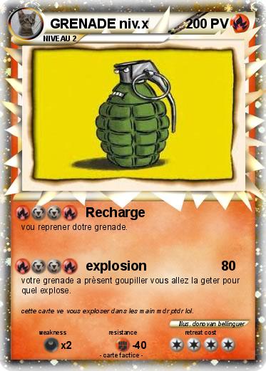Pokémon GRENADE niv x - Recharge - Ma carte Pokémon