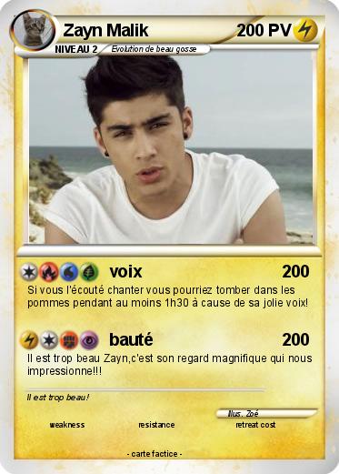 Pokémon Zayn Malik 51 51 - voix - Ma carte Pokémon