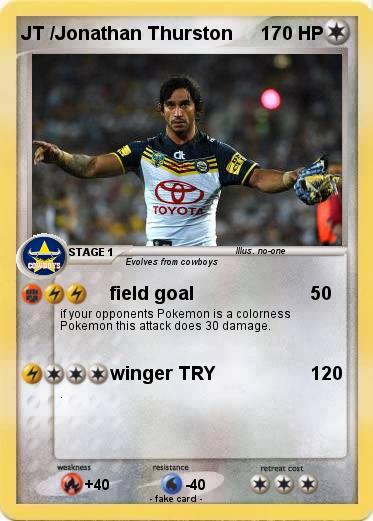 Pokémon JT Jonathan Thurston - field goal - My Pokemon Card