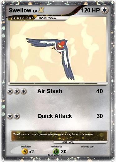 Pokémon Swellow 10 10 - Air Slash - My Pokemon Card