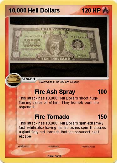 Pokémon 10 000 Hell Dollars - Fire Ash Spray - My Pokemon Card