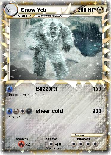 Pokémon Snow Yeti - Blizzard - My Pokemon Card