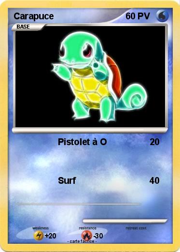 Pokémon Carapuce 156 156 - Pistolet à O - Ma carte Pokémon