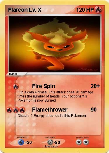 Pokémon Flareon Lv X 3 3 - Fire Spin - My Pokemon Card