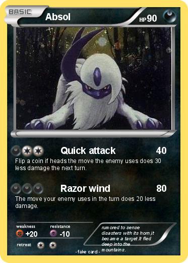 Pokémon Absol 1048 1048 - Quick attack - My Pokemon Card