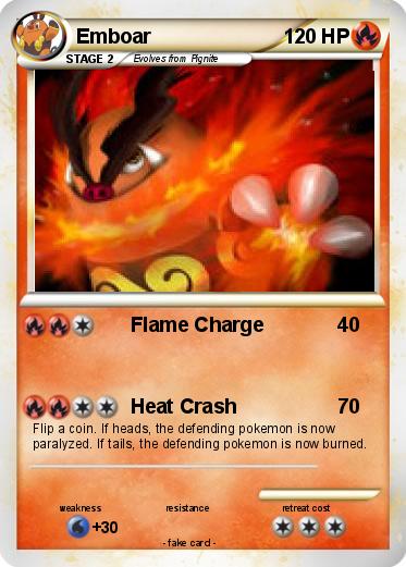 Pokémon Emboar 323 323 - Flame Charge - My Pokemon Card