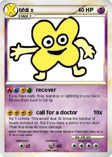 Pokémon bfdi x 1 1 - recover - My Pokemon Card