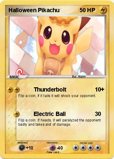 Pokémon Halloween Pikachu 6 6 - Thunderbolt - My Pokemon Card