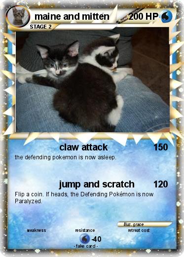 Pokémon maine and mitten - claw attack - My Pokemon Card