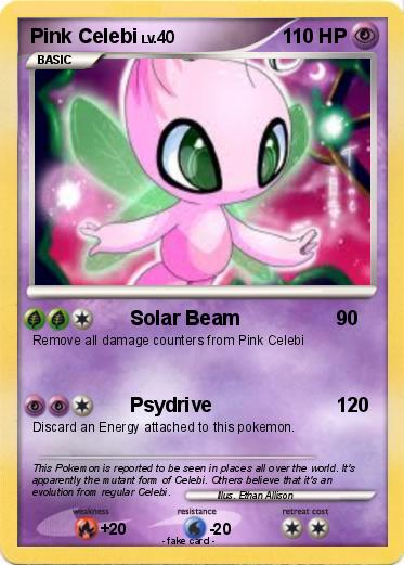 Pokémon Pink Celebi 2 2 - Solar Beam - My Pokemon Card