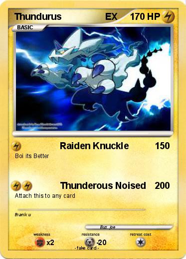 Pokémon Thundurus EX 34 34 - Raiden Knuckle - My Pokemon Card