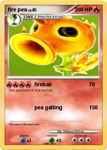 Pokémon fire pea 3 3 - fireball - My Pokemon Card