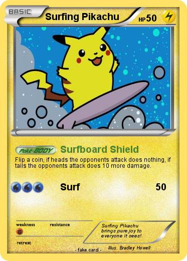 Pokémon Surfing Pikachu 170 170 - Surfboard Shield - My Pokemon Card