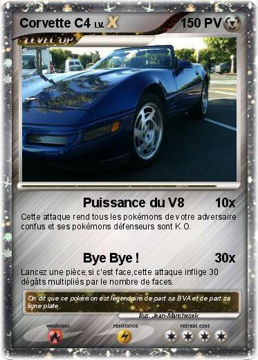 Pokémon Corvette C4 2 2 - Puissance du V8 - Ma carte Pokémon