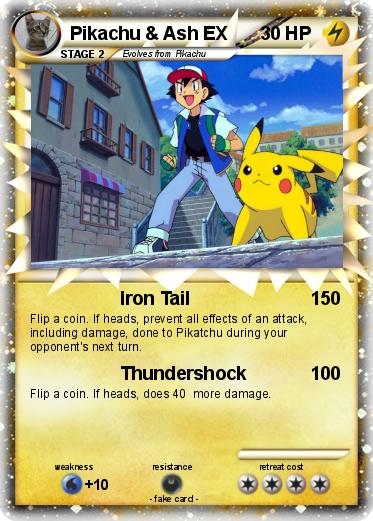 Pokémon Pikachu Ash EX - Iron Tail - My Pokemon Card