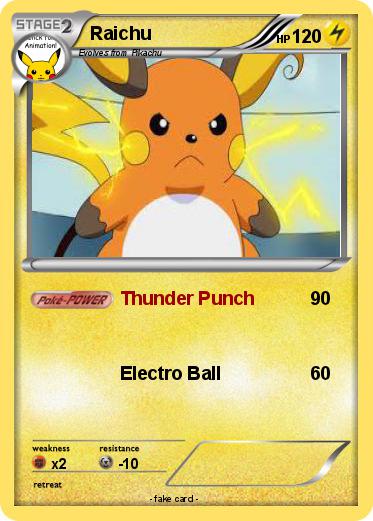 Pokémon Raichu 2949 2949 - Thunder Punch - My Pokemon Card