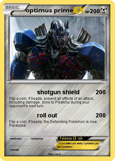 Pokémon optimus prime 824 824 - shotgun shield - My Pokemon Card