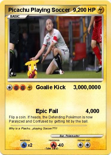 Pokémon Picachu Playing Soccer 9 9 - Goalie Kick 3,000,0000 - My ...