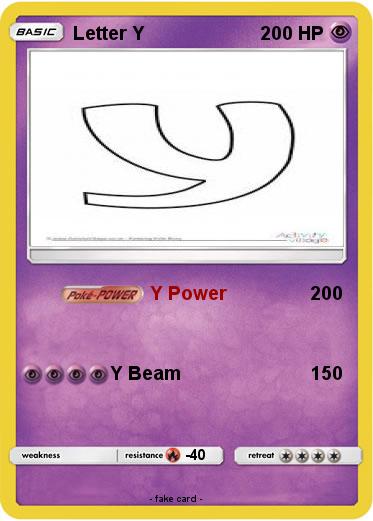 Pokémon Letter Y - Y Power - My Pokemon Card