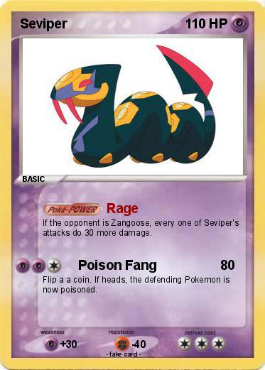 Pokémon Seviper 109 109 - Rage - My Pokemon Card