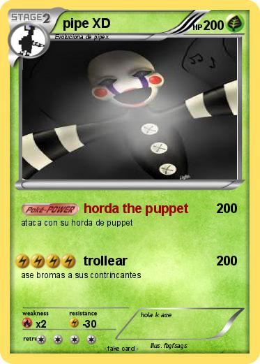 Pokémon pipe XD - horda the puppet - Mi carta pokémon
