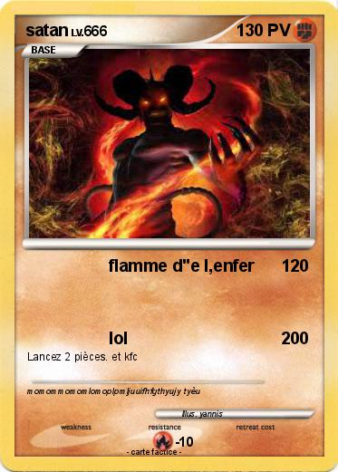 Pokémon satan 333 333 - flamme d"e l,enfer - Ma carte Pokémon