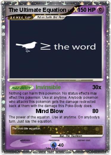 Pokémon The Ultimate Equation - Invinsible - My Pokemon Card