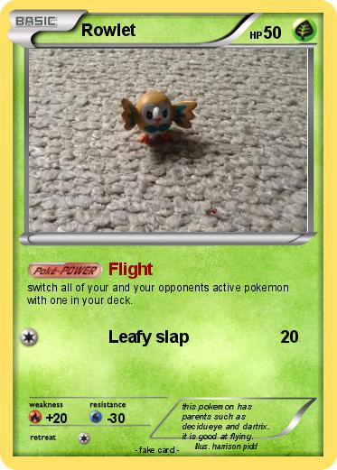 Pokémon Rowlet 119 119 - Flight - My Pokemon Card