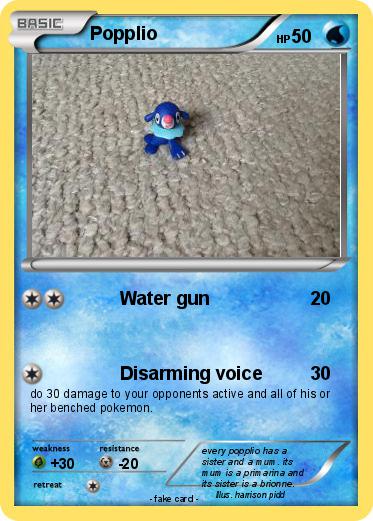 Pokémon Popplio 110 110 - Water gun - My Pokemon Card