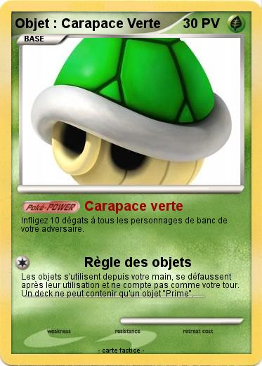 Pokémon Objet Carapace Verte - Carapace verte - Ma carte Pokémon