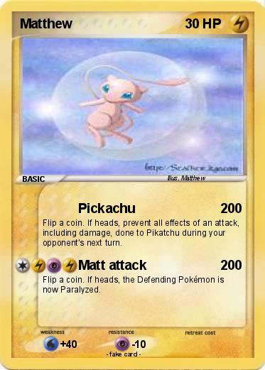 Pokémon Matthew 511 511 - Pickachu - My Pokemon Card
