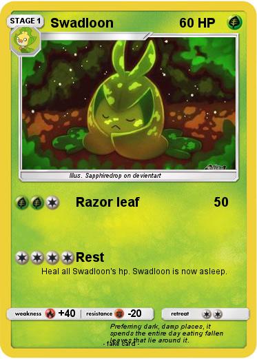 Pokémon Swadloon 52 52 - Razor leaf - My Pokemon Card