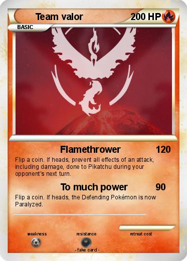 Pokémon Team valor 4 4 - Flamethrower - My Pokemon Card