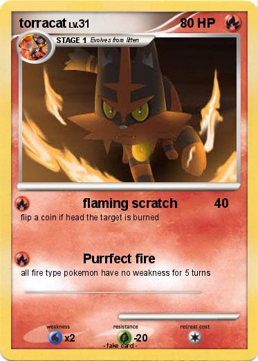 Pokémon torracat 11 11 - flaming scratch - My Pokemon Card