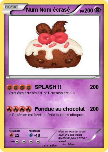 Pokémon Num Nom ecrase - SPLASH !! - Ma carte Pokémon