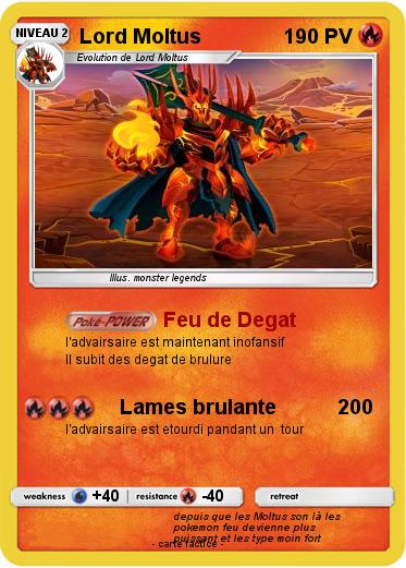 Pokémon Lord Moltus 6 6 - Feu de Degat - Ma carte Pokémon