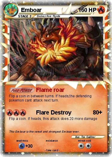 Pokémon Emboar 530 530 - Flame roar - My Pokemon Card
