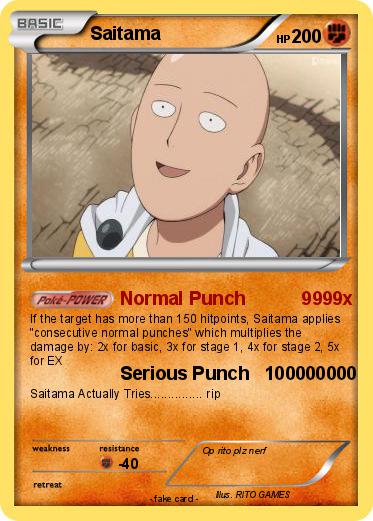 Pokémon Saitama 80 80 - Normal Punch 9999x - My Pokemon Card
