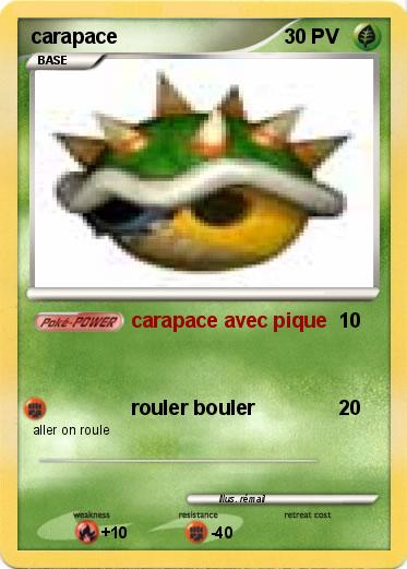 Pokémon carapace 33 33 - carapace avec pique - Ma carte Pokémon