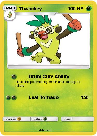 Pokémon Thwackey 6 6 - Drum Cure Ability - My Pokemon Card