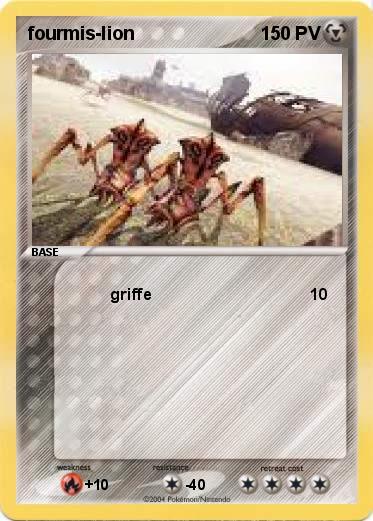 Pokémon fourmis lion - griffe - Ma carte Pokémon