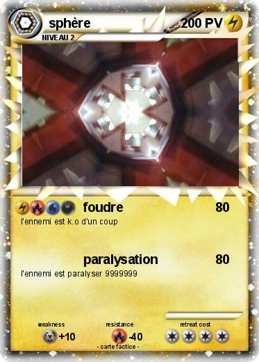 Pokémon sphere - foudre - Ma carte Pokémon