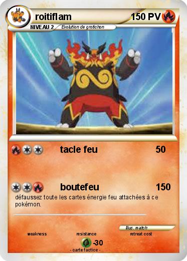Pokémon roitiflam 264 264 - tacle feu - Ma carte Pokémon