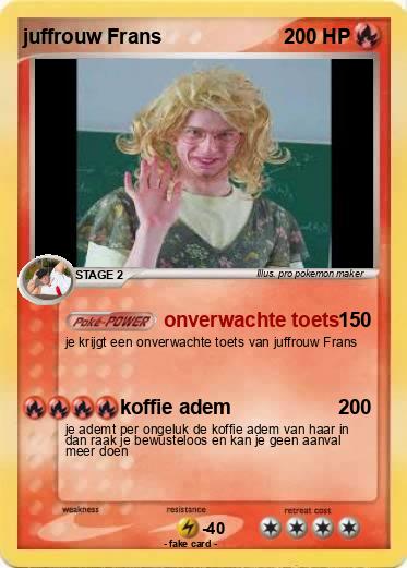 Pokémon juffrouw Frans - onverwachte toets - My Pokemon Card