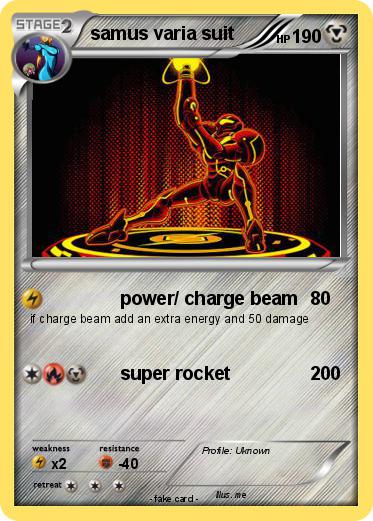 Pokémon samus varia suit 6 6 - power/ charge beam - My Pokemon Card